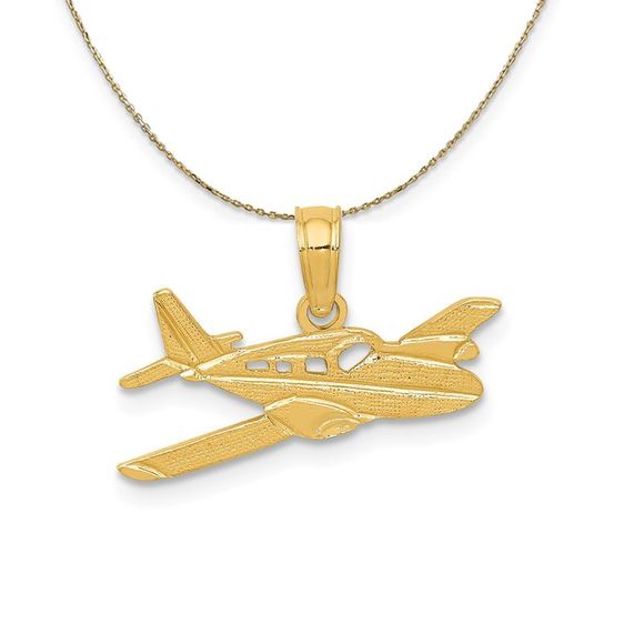 Black Bow Jewelry Co. | Jewelry | 4k Yellow Gold Cessna Plane Necklace ...